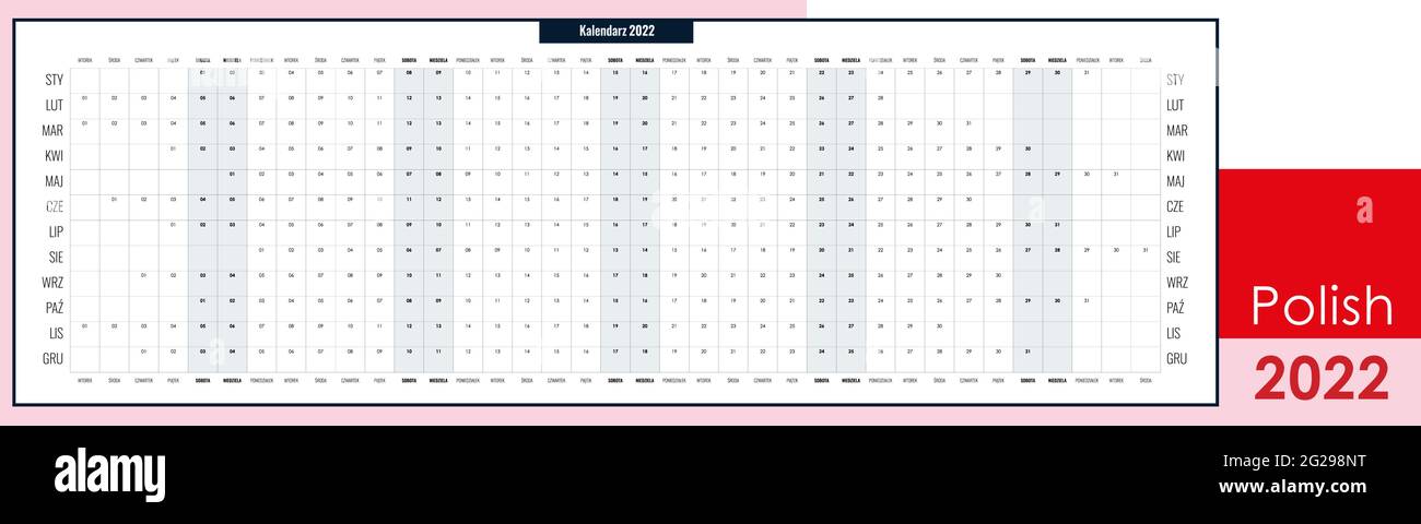 2022 year. Wide long planner. Yearly, 12 months wall organizer on one ...