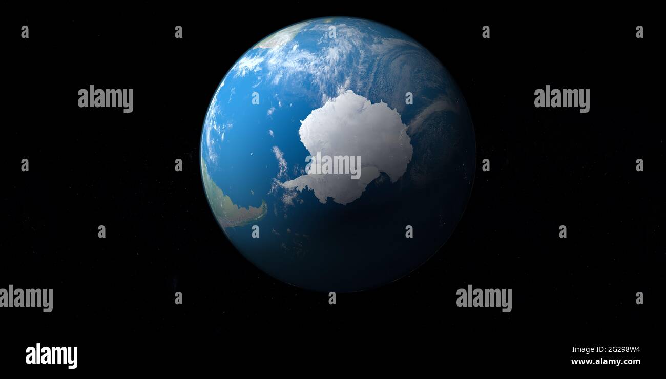 Southern Ocean in planet earth, aerial view from outer space Stock ...