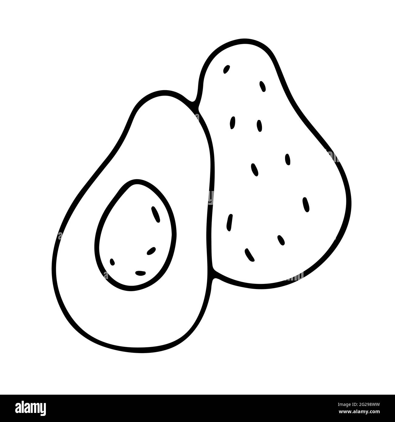 Avocado drawing hand drawn Black and White Stock Photos & Images - Alamy