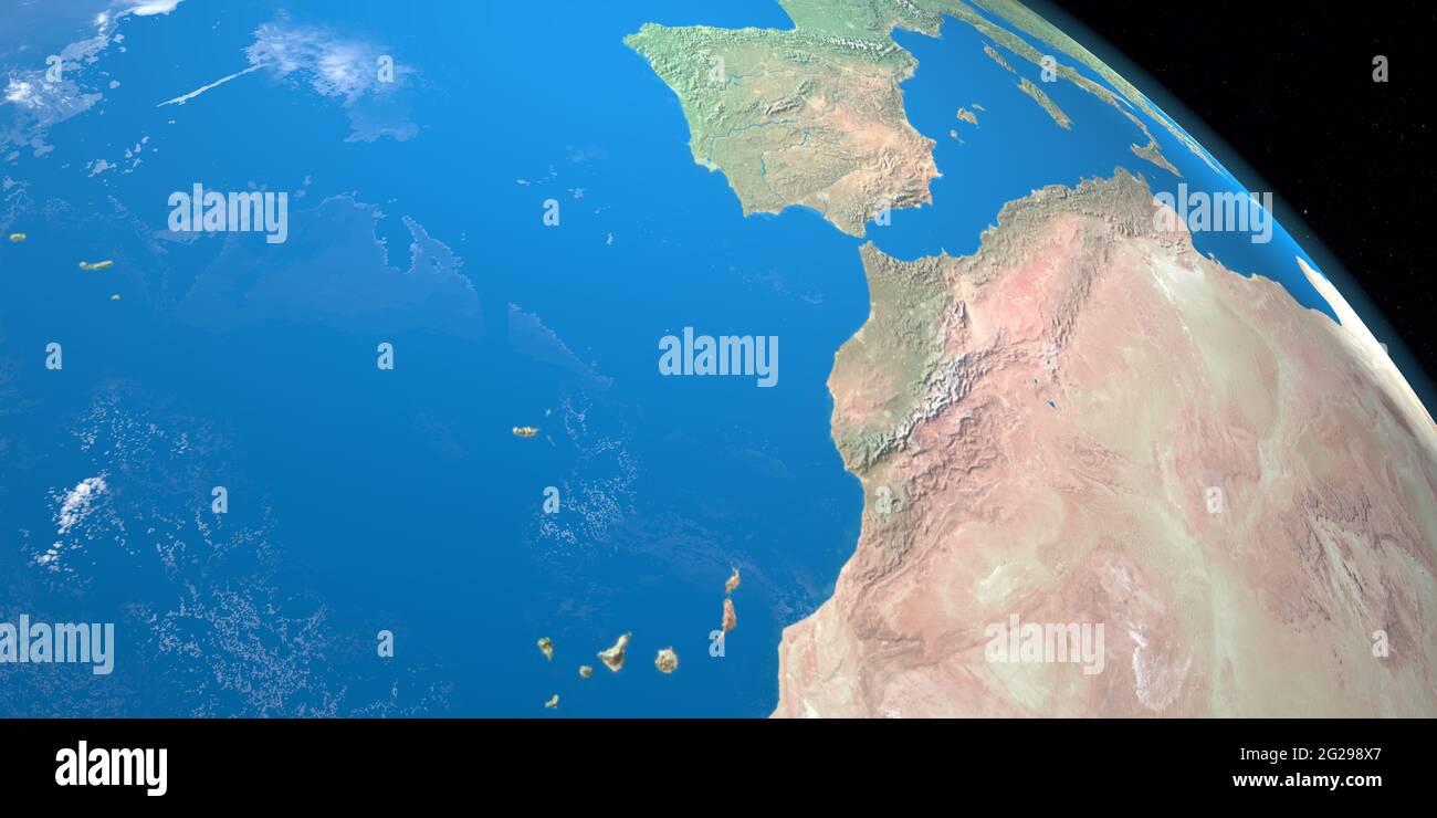 Canary islands satellite map hi-res stock photography and images - Alamy
