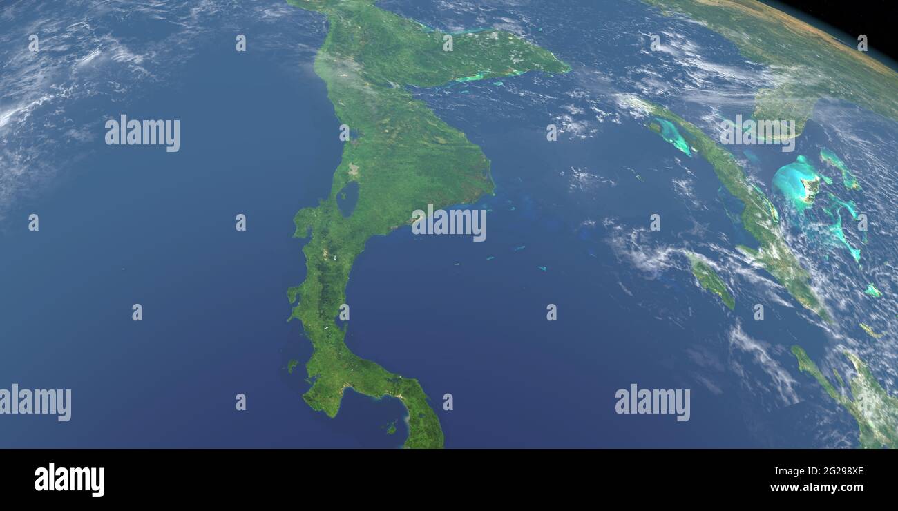 Panama Canal in planet earth, aerial view from outer space Stock Photo ...