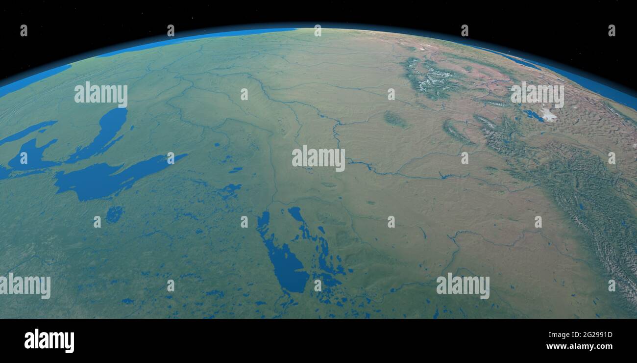 Missouri River in planet earth from space Stock Photo - Alamy