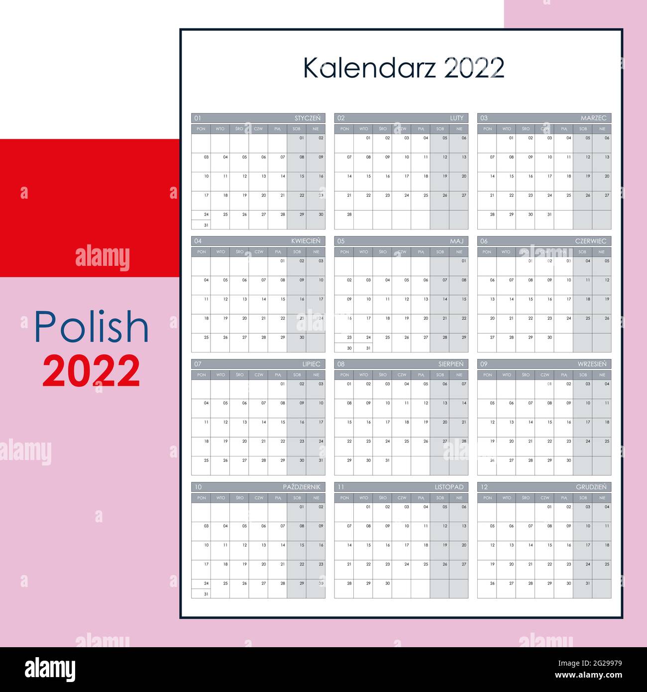 2021 2022 yearly calendar hi-res stock photography and images - Alamy