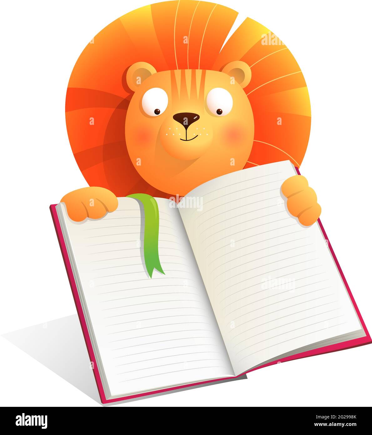 Lion Reading A Book Clipart
