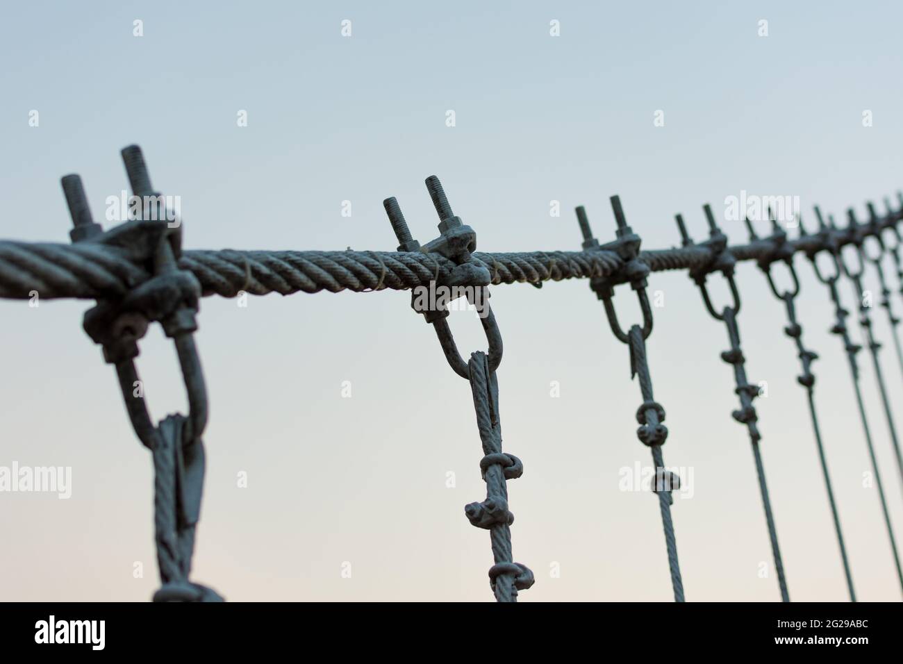 Coils of wire or cable used for suspension bridge Stock Photo - Alamy