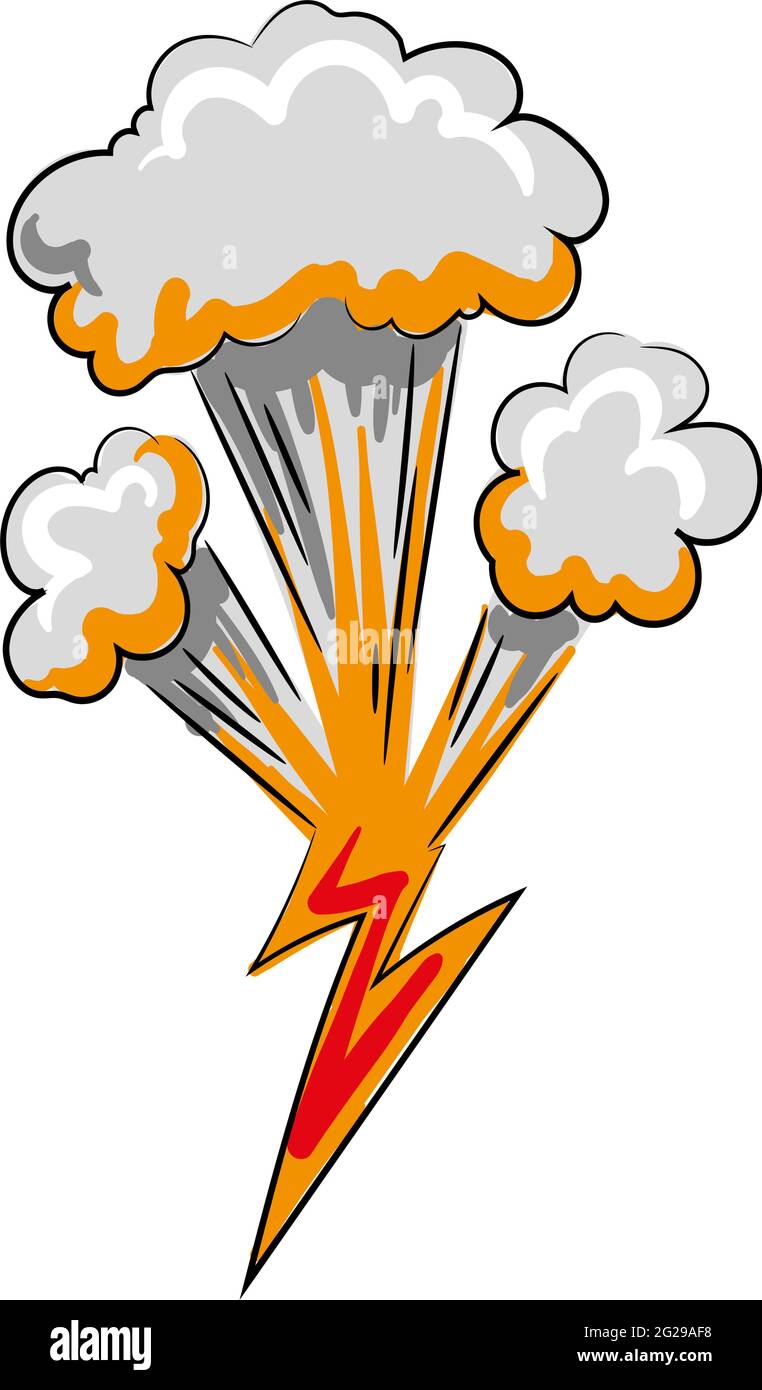 Lightning smoke speech cloud comic cartoon vector Stock Vector Image ...
