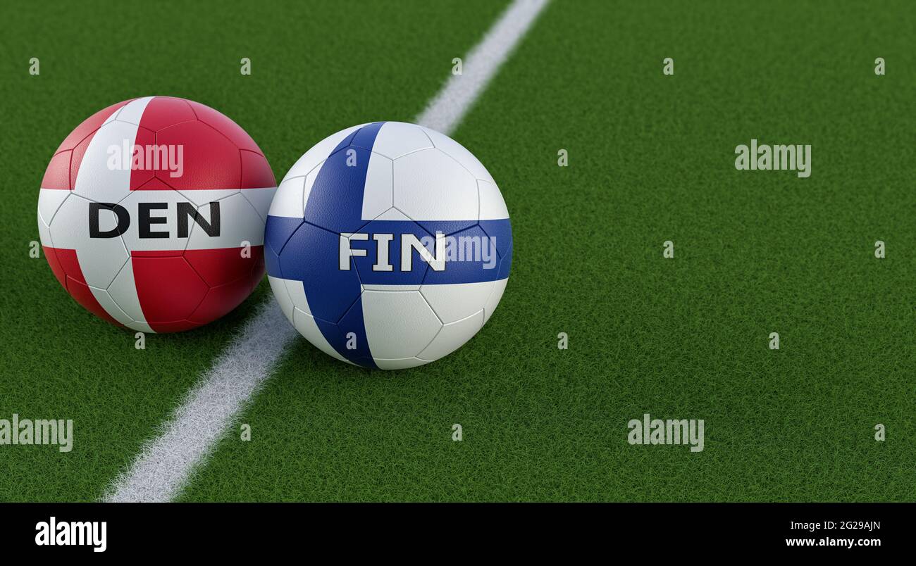 Denmark vs. Finland Soccer Match - Leather balls in Denmark and Finland ...