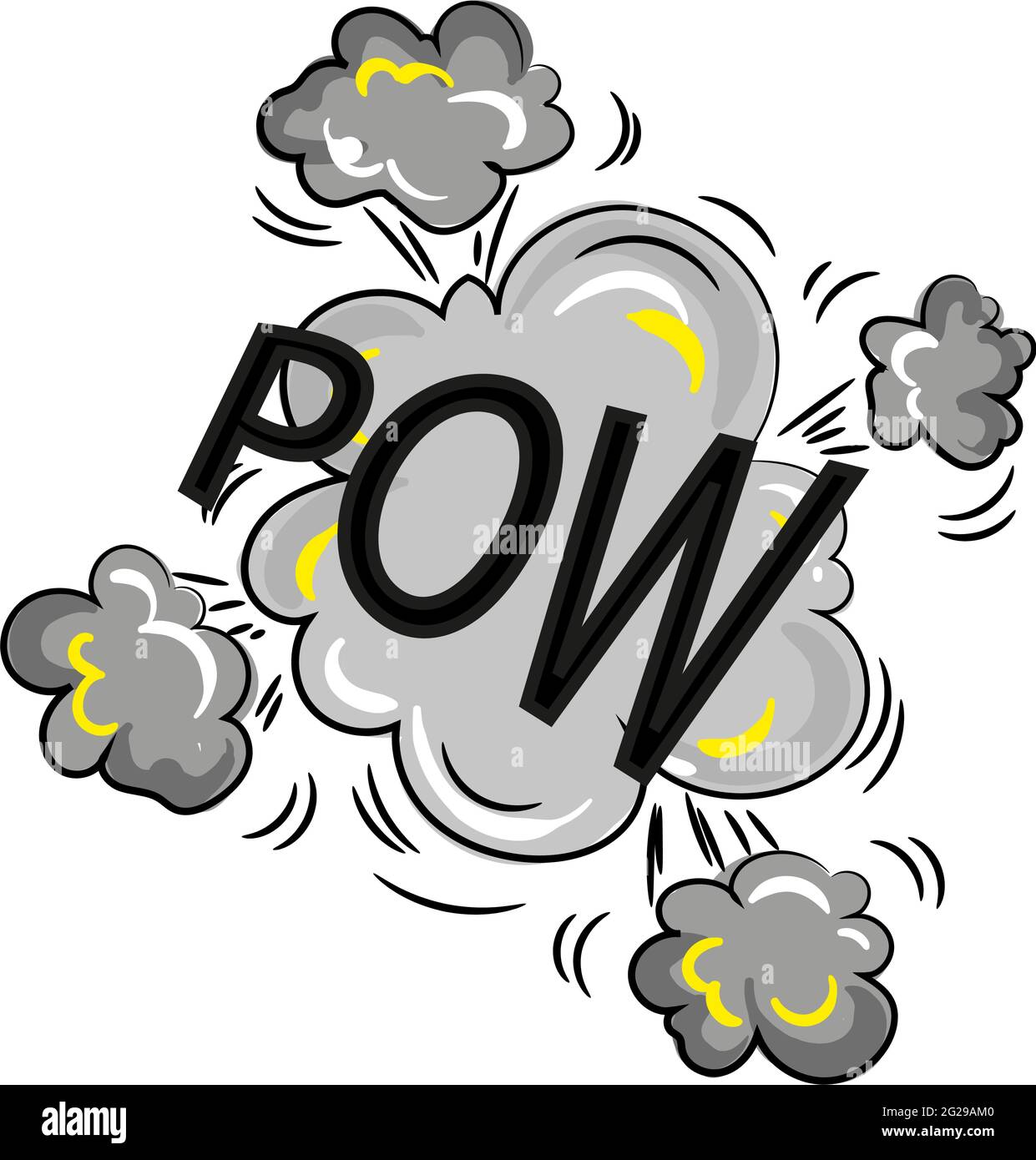 Pow explosion with smoke cloud cartoon vector Stock Vector Image & Art ...