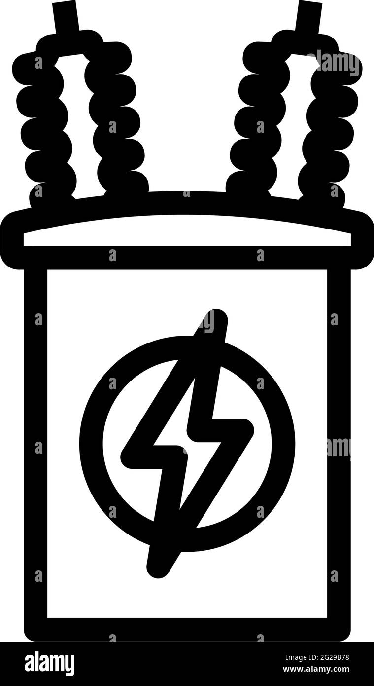 Electric Transformer Icon. Bold outline design with editable stroke ...