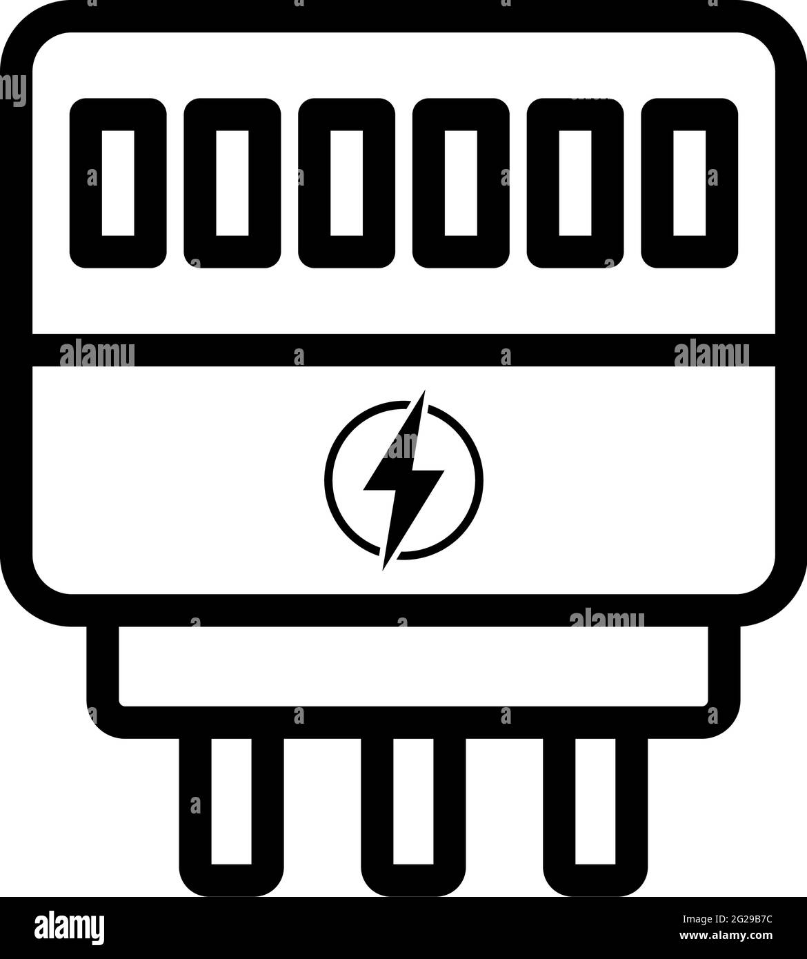 Electric Meter Icon. Bold outline design with editable stroke width ...