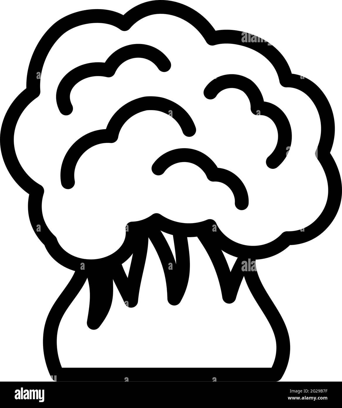 Fire And Smoke Icon. Bold outline design with editable stroke width ...