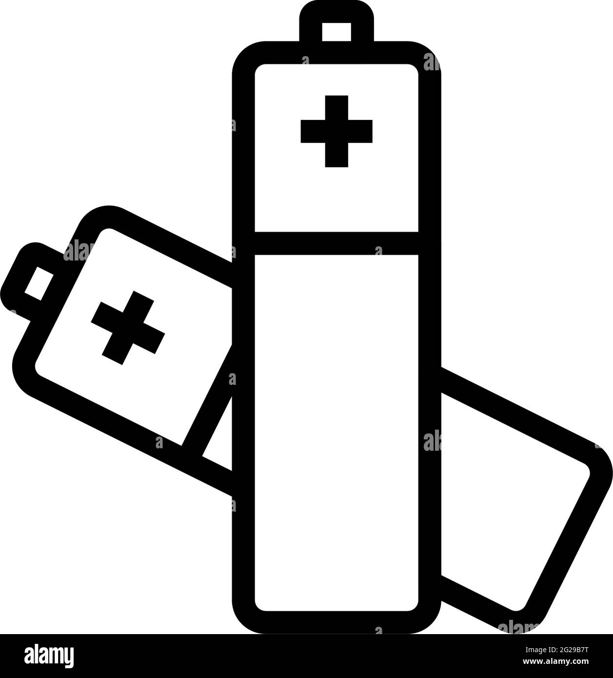 Electric Battery Icon. Bold outline design with editable stroke width ...