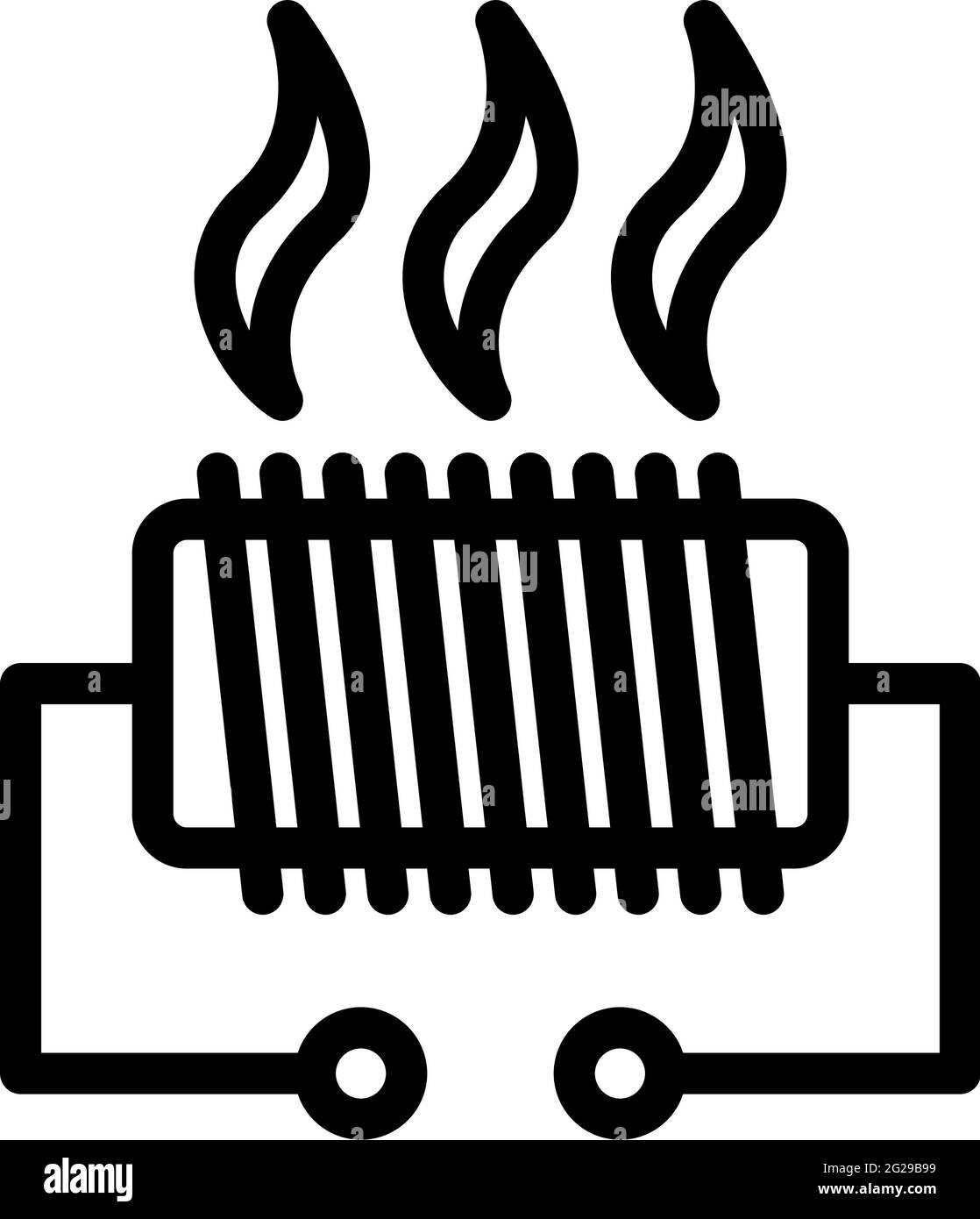 Electrical Heater Icon. Bold outline design with editable stroke width ...