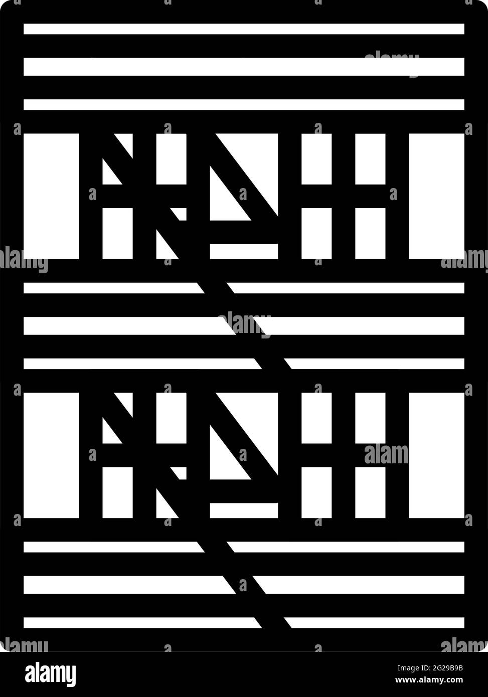 Emergency Fire Ladder Icon. Bold outline design with editable stroke ...