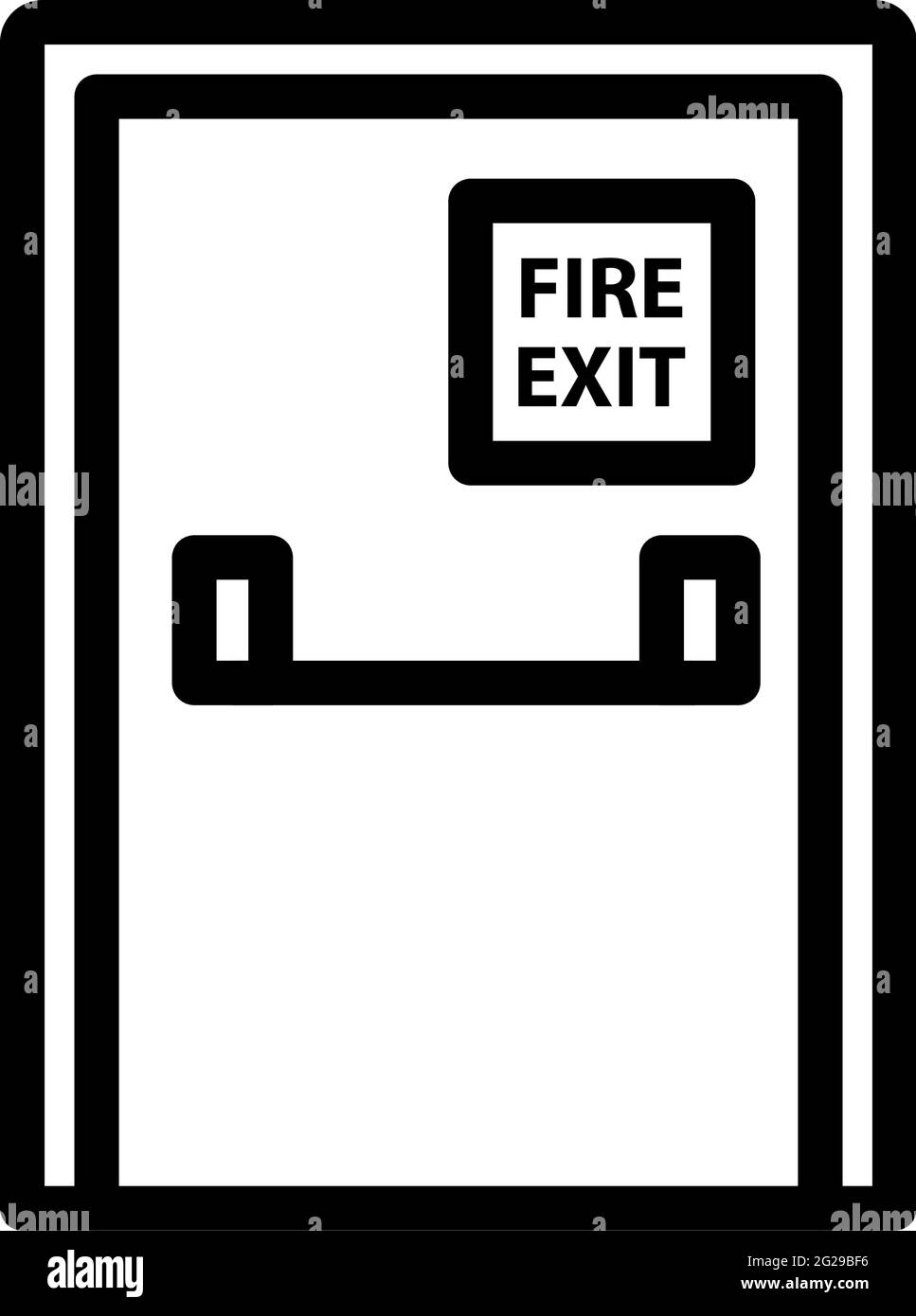 Fire Exit Door Icon. Bold outline design with editable stroke width ...