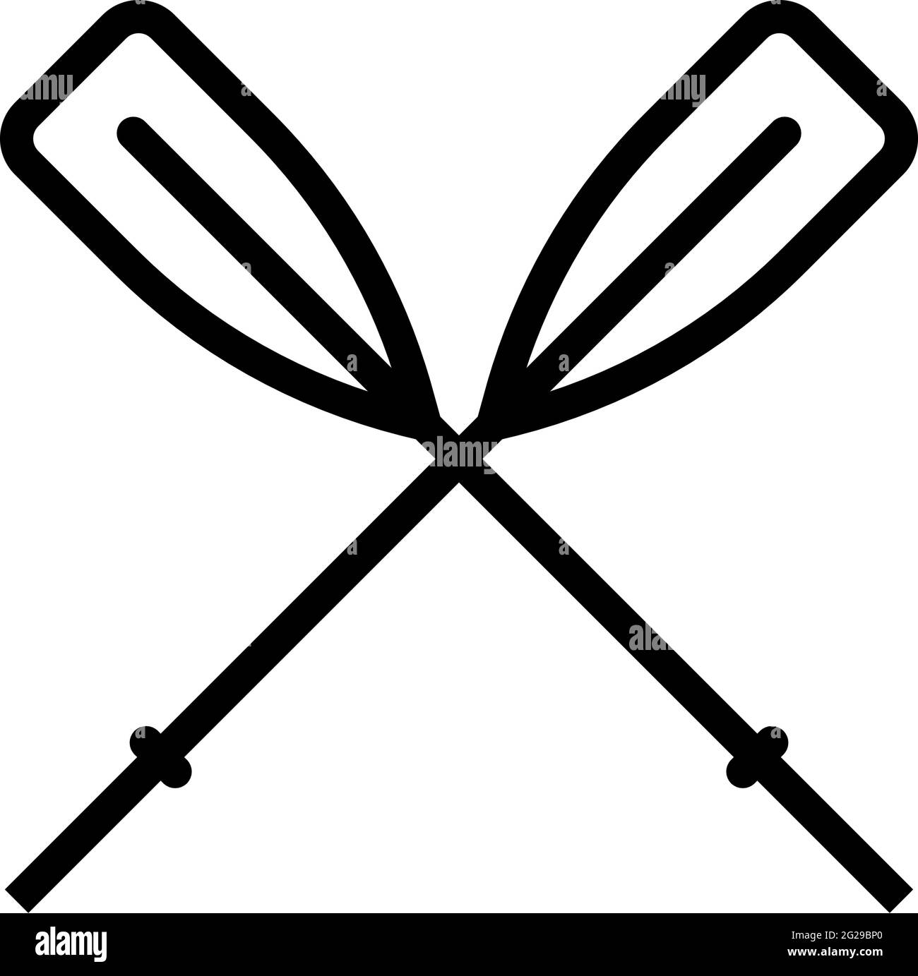 Icon Of Boat Oars. Bold outline design with editable stroke width ...