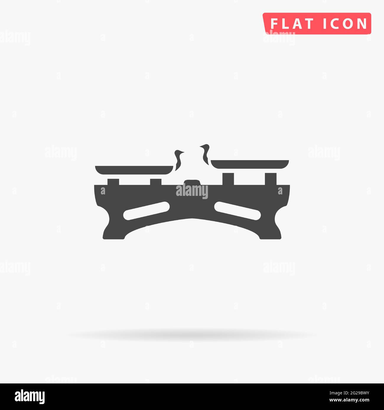 Old scale balance flat vector icon. Hand drawn style design ...