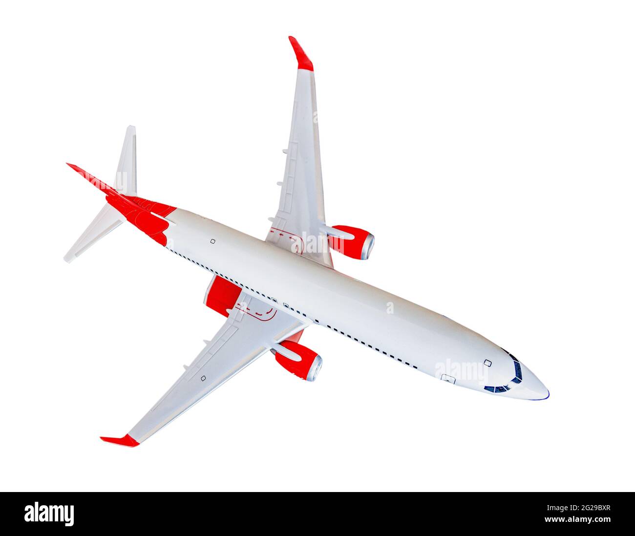 White plane isolated on white background. The charter passenger plane ...