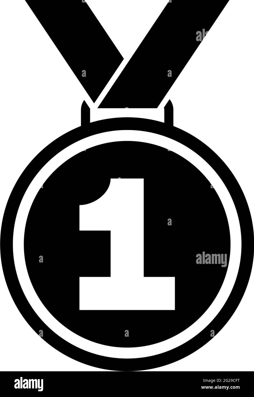 Medal Winner, First Place Award. Flat Vector Icon illustration. Simple ...