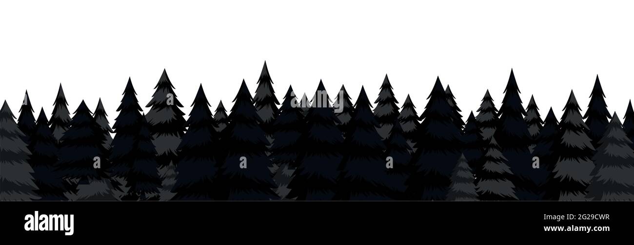 Forest seamless silhouette background. Pine tree. Fir trees landscape ...