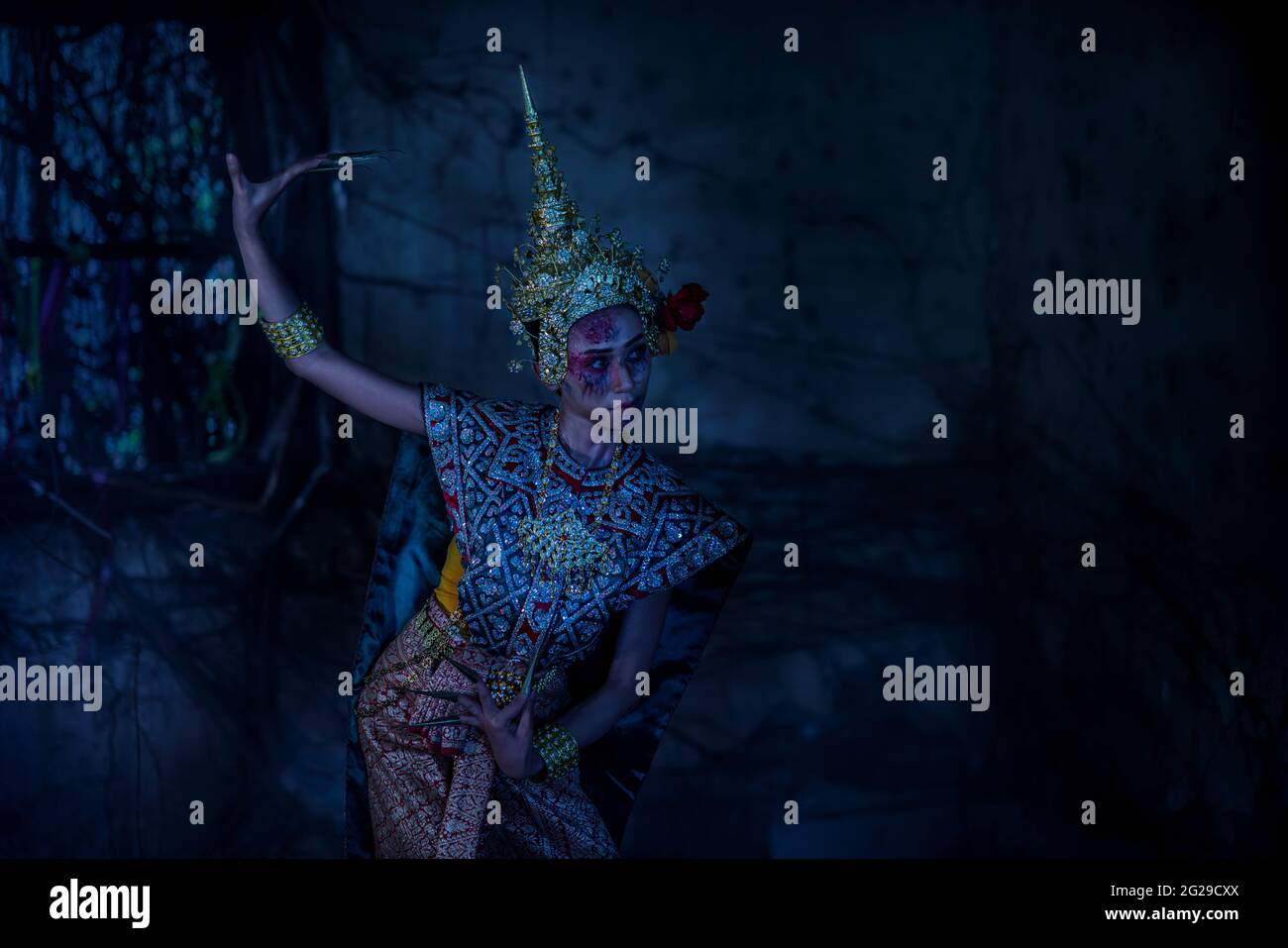 Thai ghost in traditional costume that appear in History, Portrait of ...