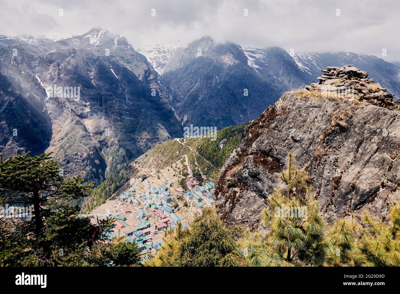 Village of Namche Bazaar, Nepal the gateway to Mount Everest Stock ...
