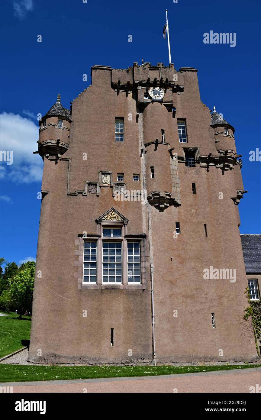 An exterior view of the historic Crathes castle building in the Royal ...