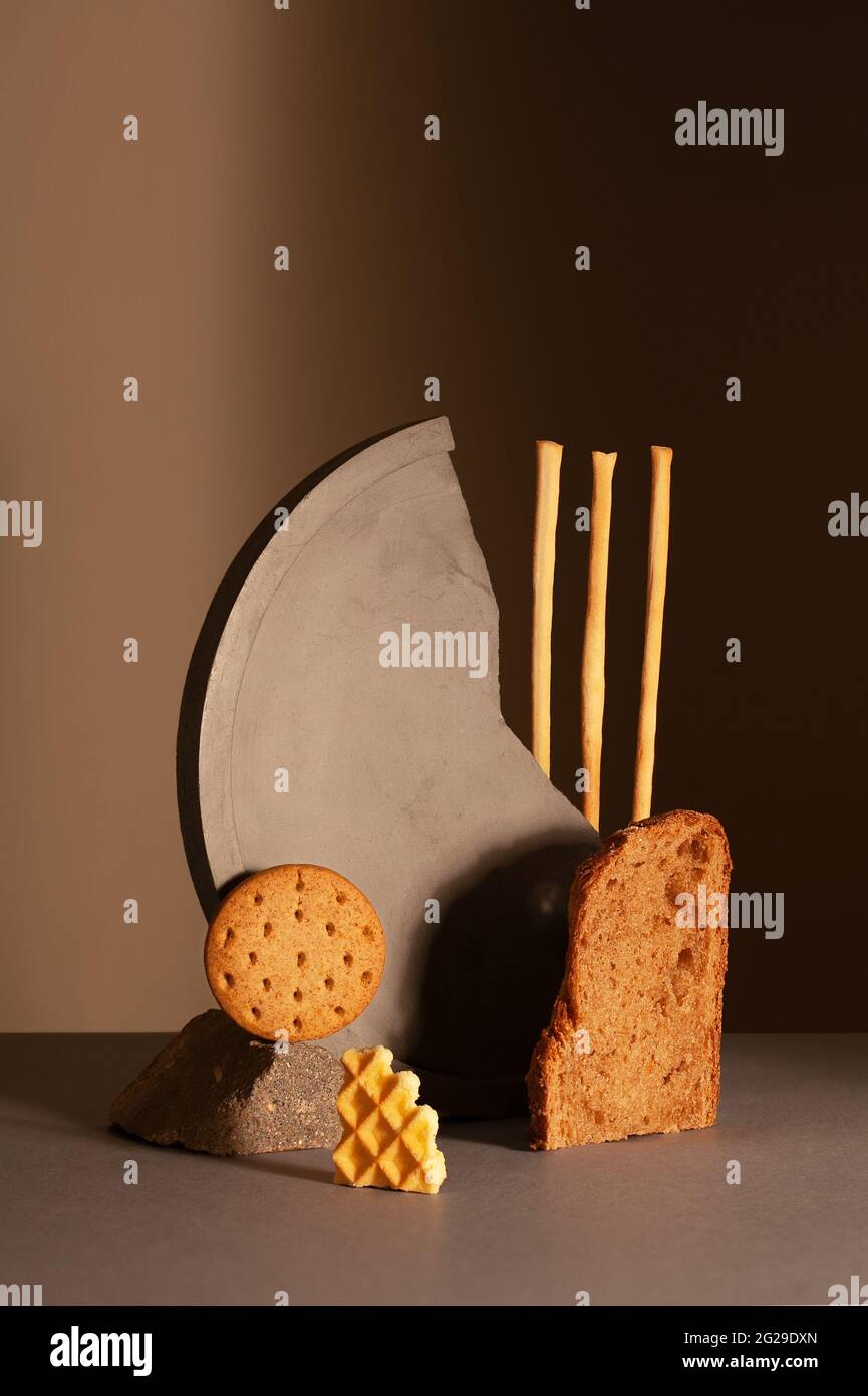 Modern food still life. Baking concept Stock Photo - Alamy