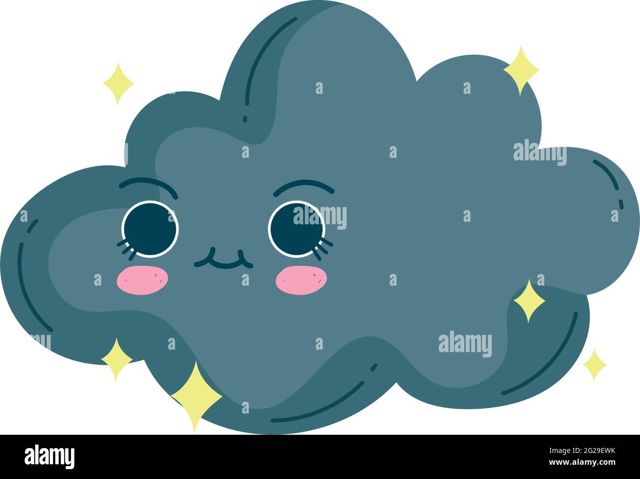 kawaii storm cloud Stock Vector Image & Art - Alamy