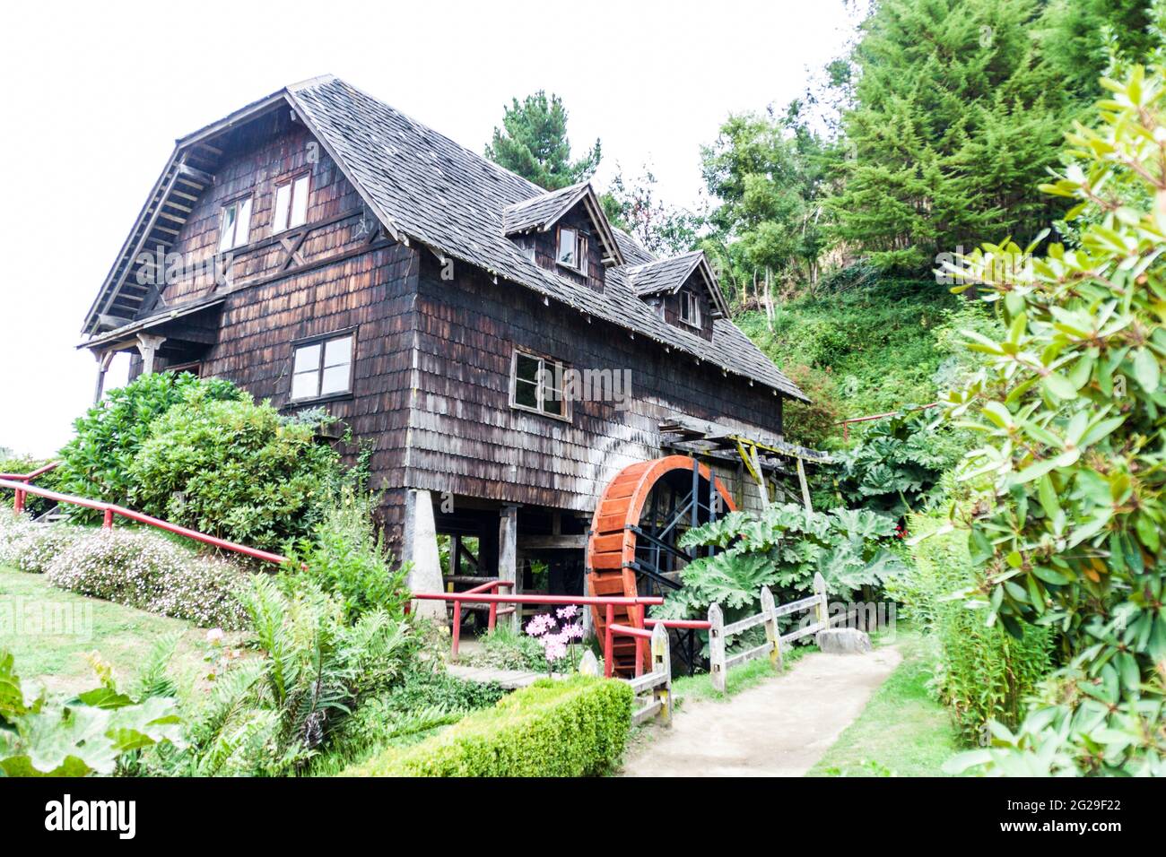 Old wooden water mill in Frutillar village, Chile Stock Photo - Alamy