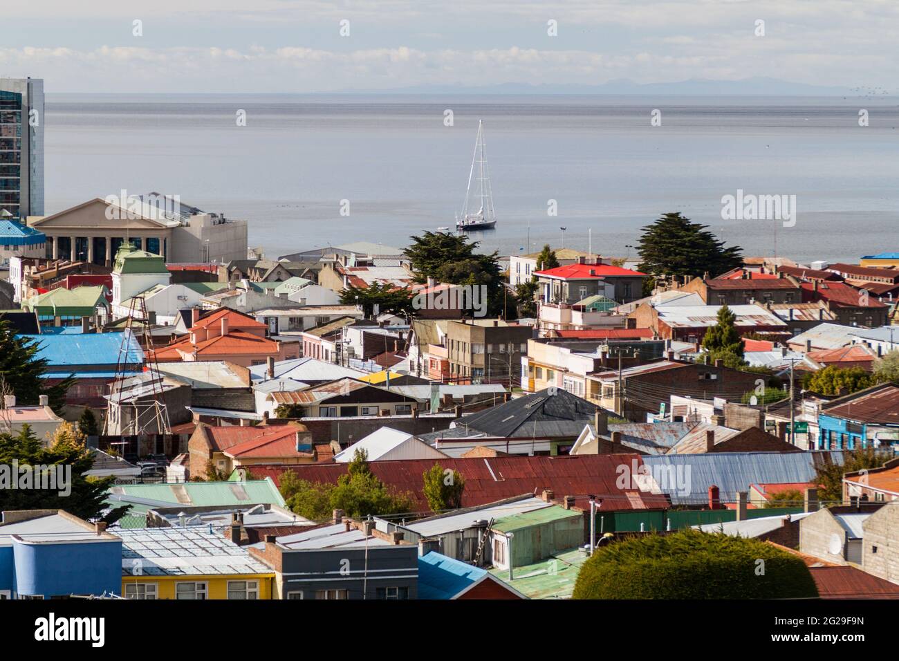 Aerial view of Punta Arenas, Chile Stock Photo - Alamy