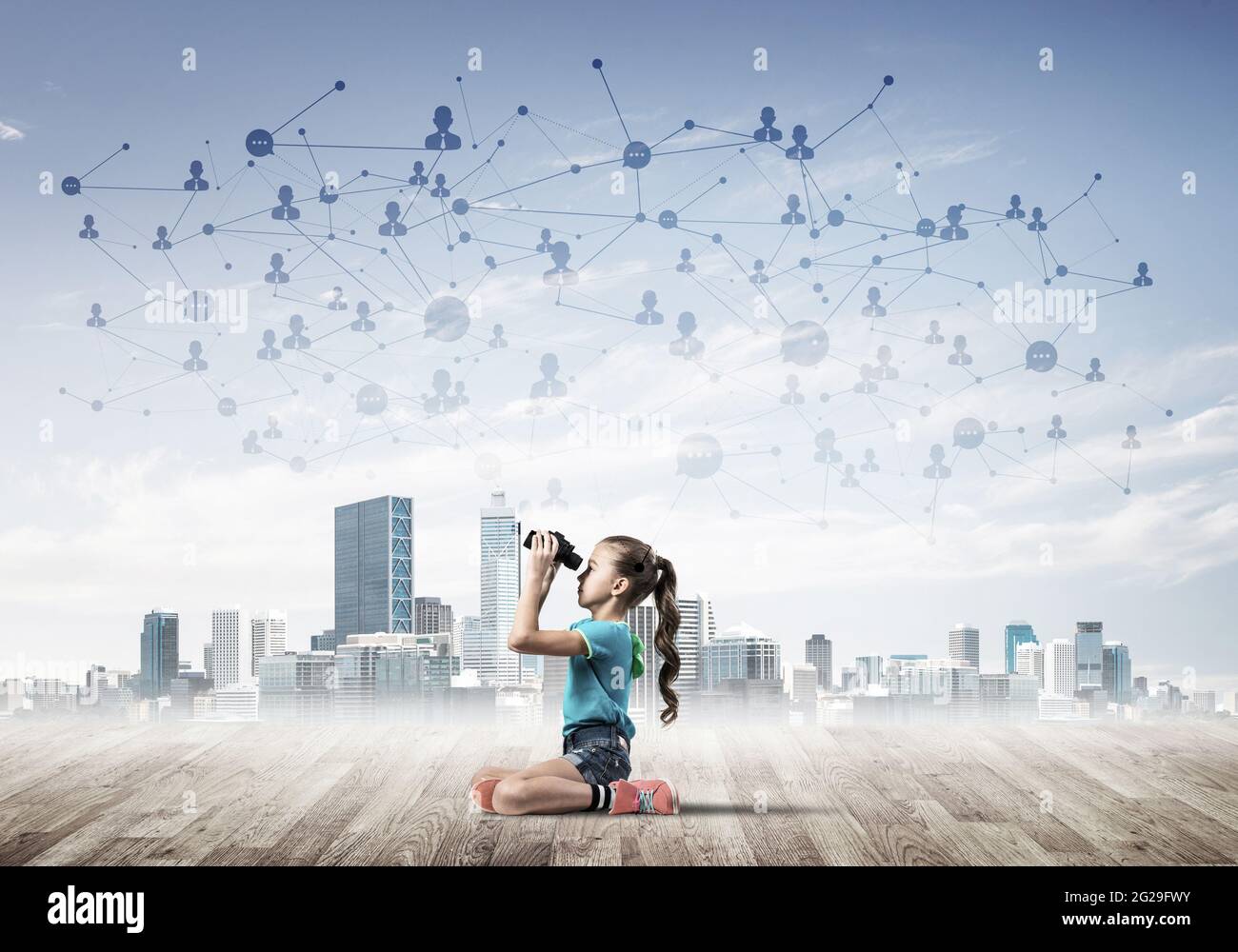 Concept of social wireless connection and internet use for ...