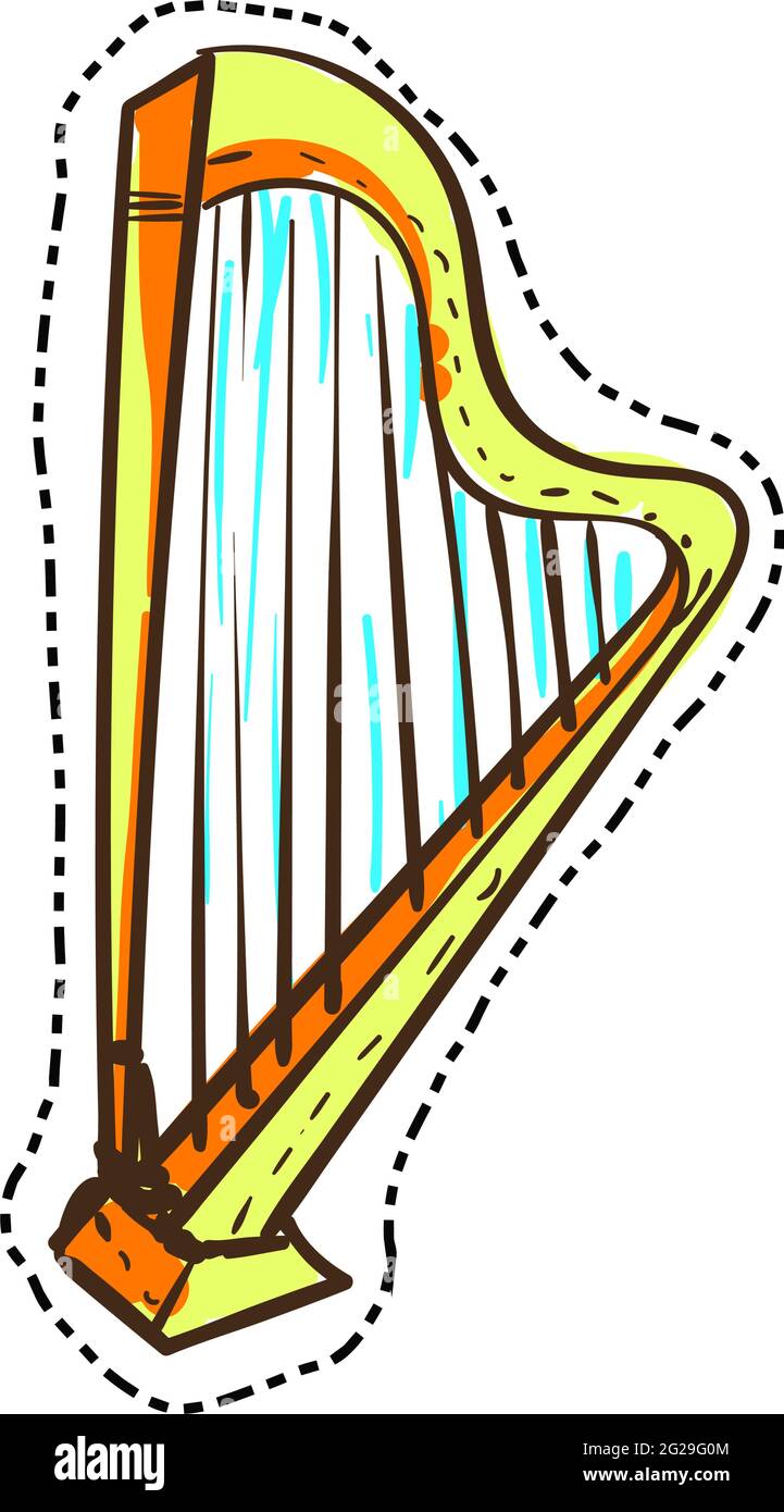 Harp vector, music lyre illustration, instrument icon Stock Vector ...