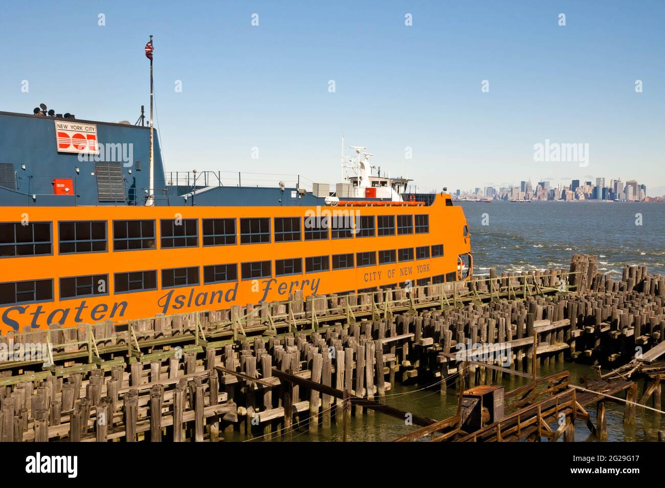 Staten Island Ferry at Whitehall Terminal in New York City Stock Photo ...