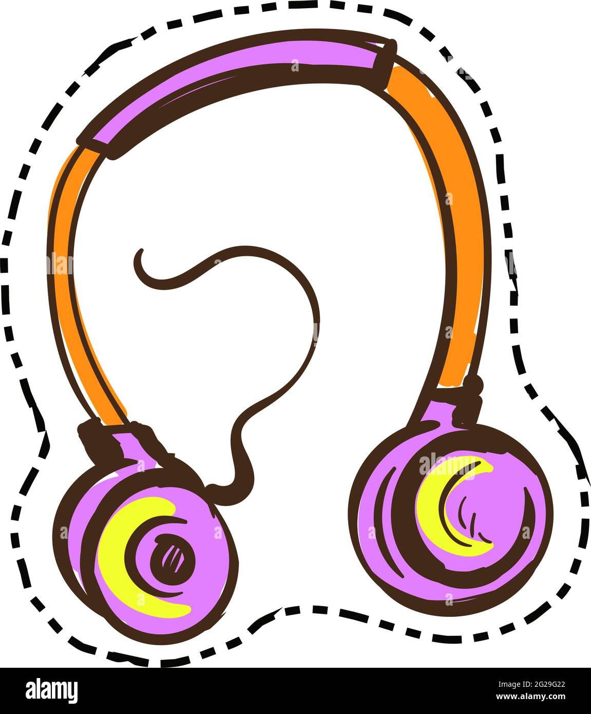 Cartoon headphone vector, music headset illustration on white Stock ...