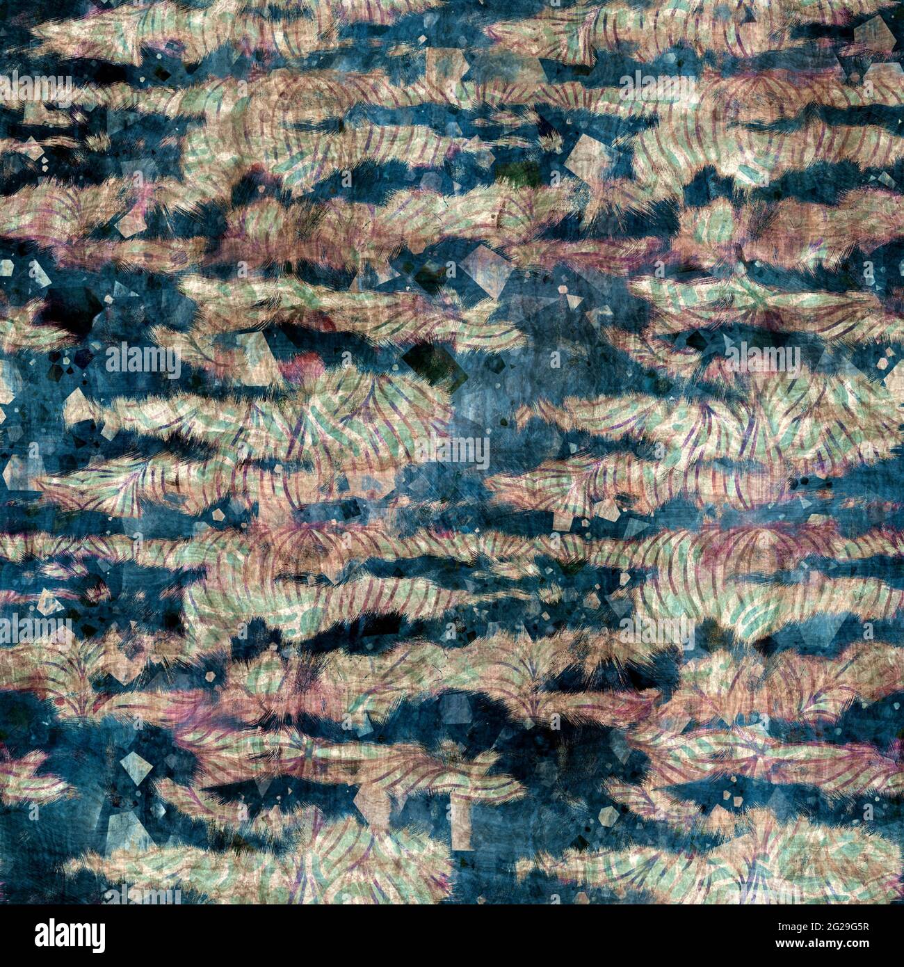 Seamless elegant mixed media pattern in navy, blue, pink, and cream ...