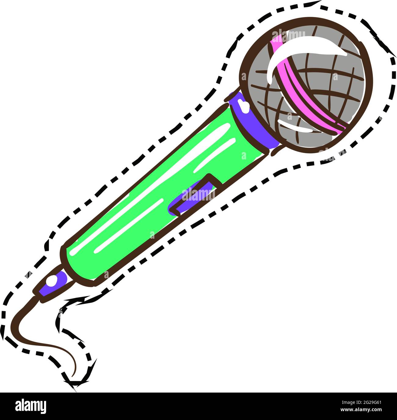 Cartoon microphone, mic vector music icon on white Stock Vector Image ...