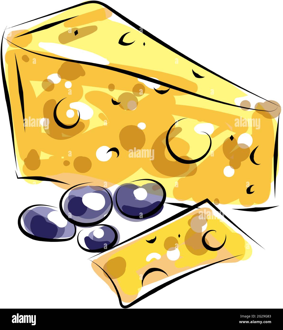 Vector cheese piece illustration isolated on white Stock Vector Image ...