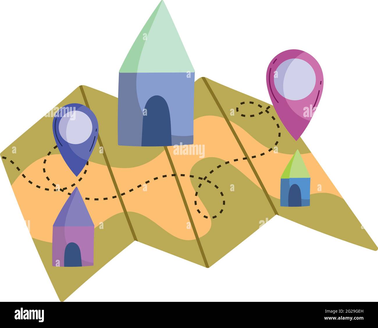 map location markers Stock Vector Image & Art - Alamy