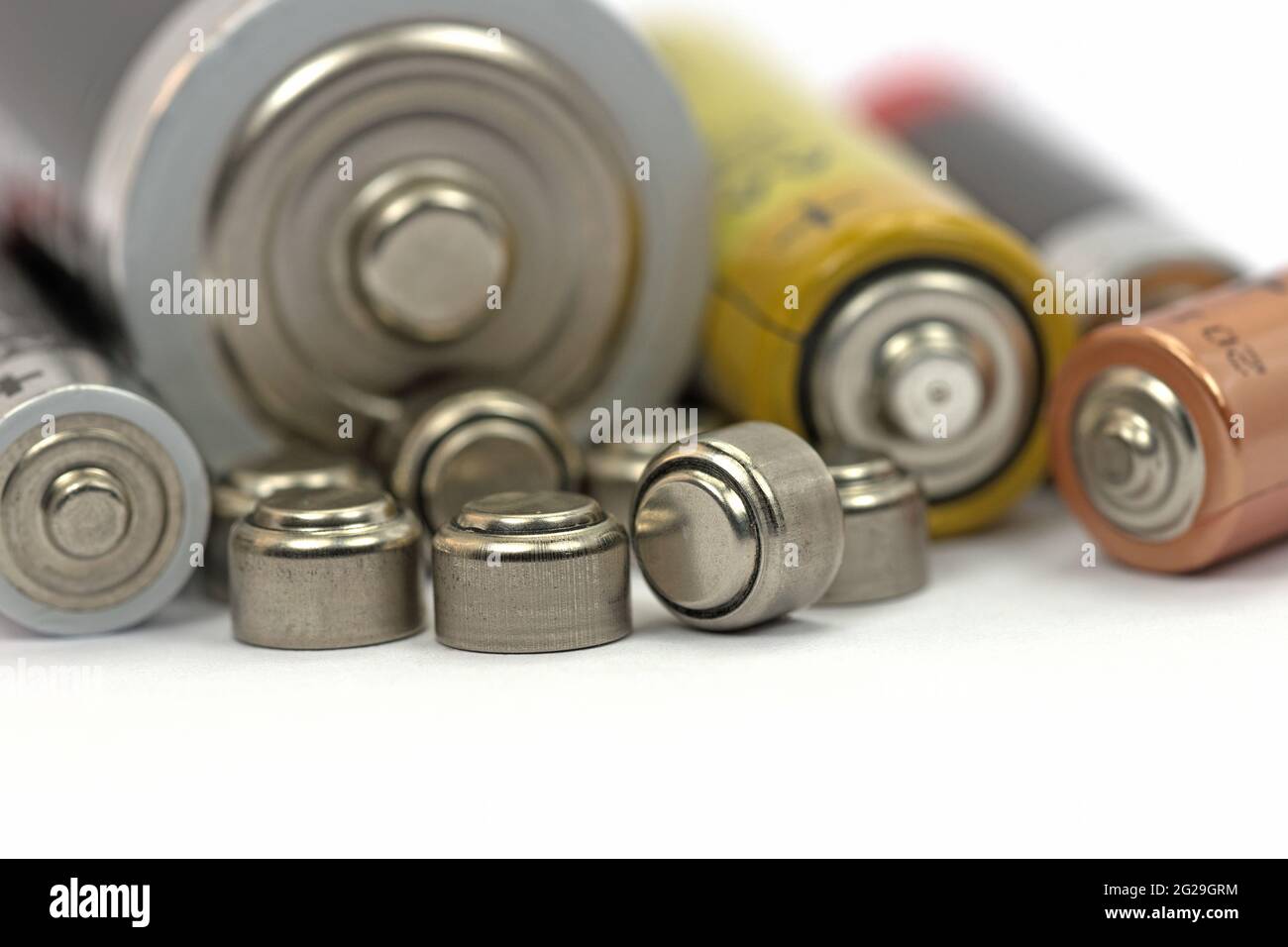 Various used batteries to recycle Stock Photo - Alamy
