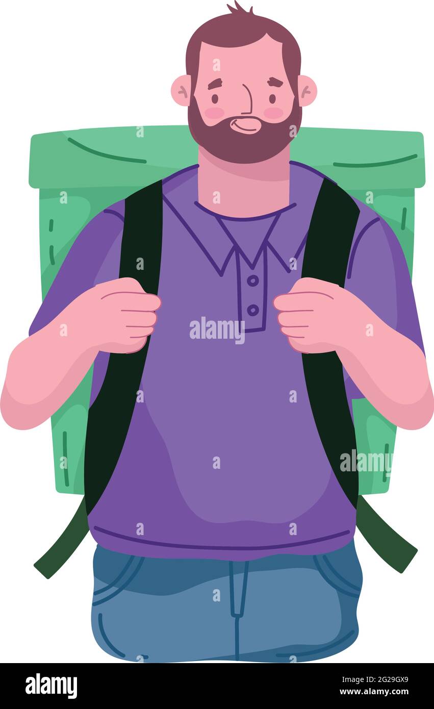 delivery man with backpack Stock Vector Image & Art - Alamy
