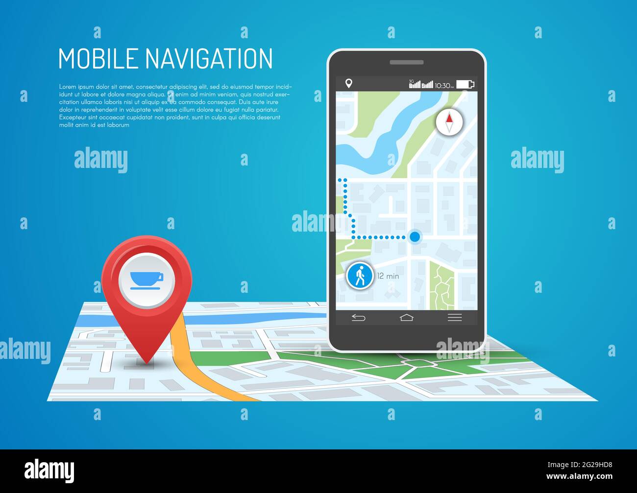 Phone navigation system in Stock Vector Images - Alamy