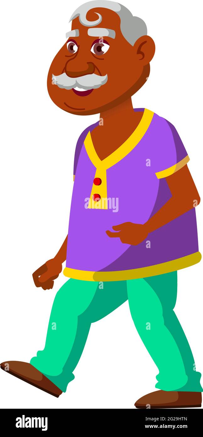 mature age man walking on city street cartoon vector Stock Vector Image ...