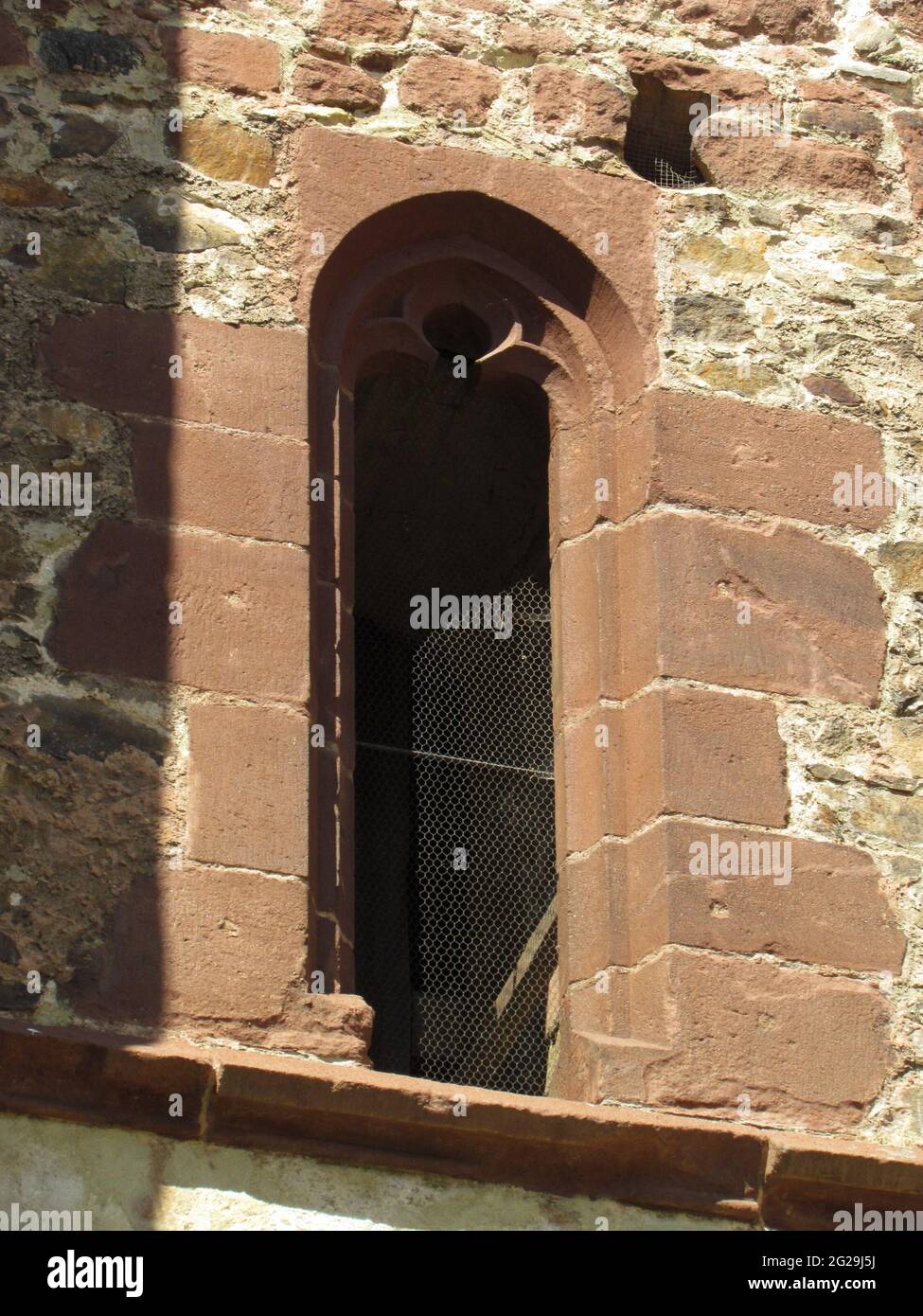 Detail of the ruins of a Gothic monastery, stone masonry with a typical ...