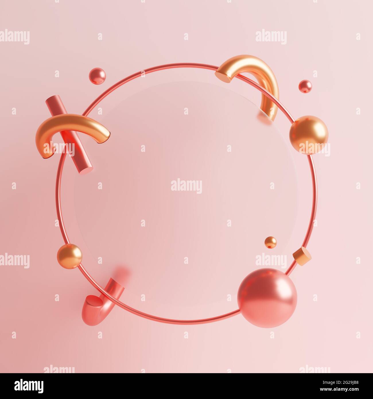 3d illustration of abstract objects floating around a frame Stock Photo ...