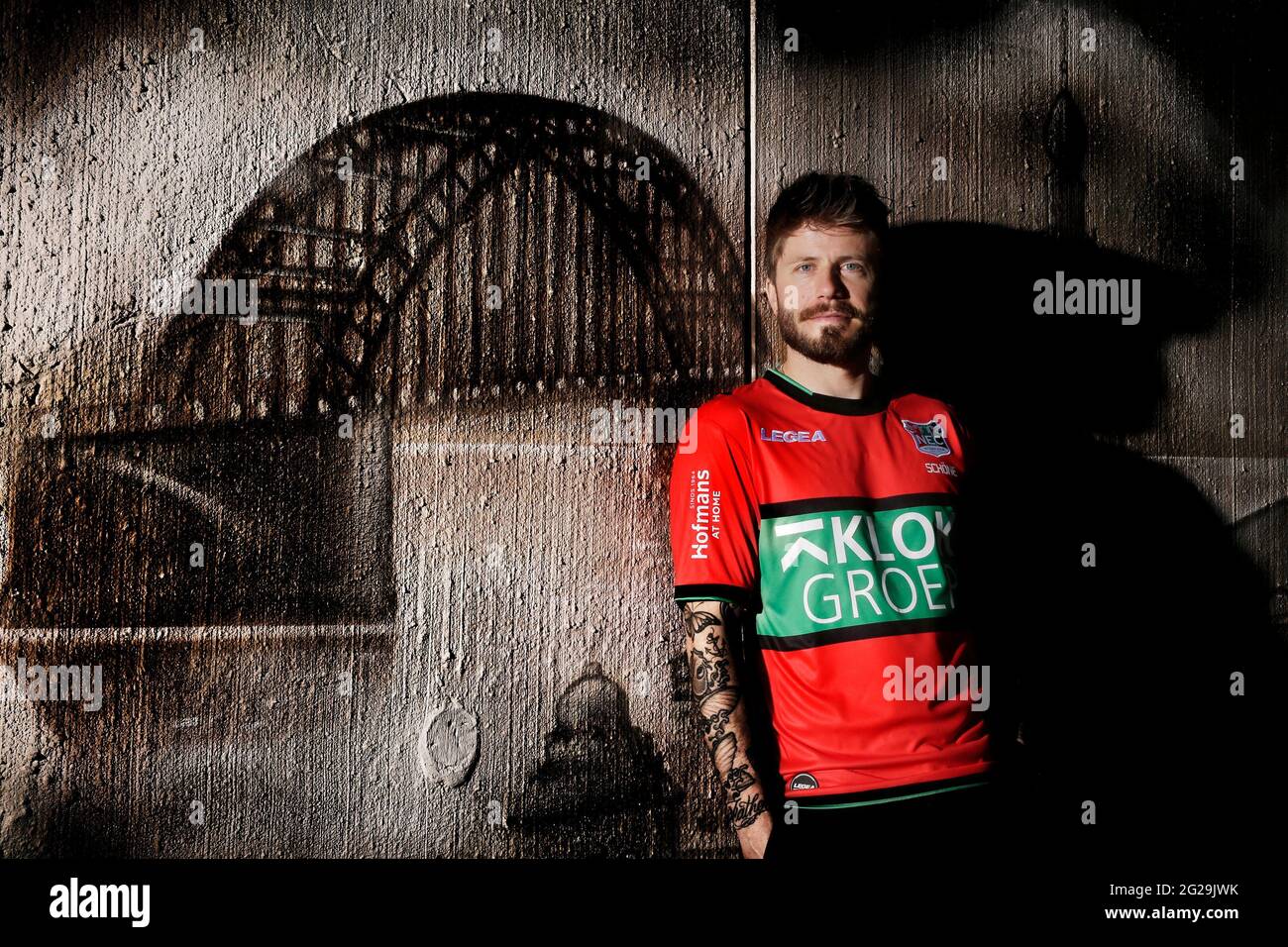 NIJMEGEN, NETHERLANDS - JUNE 9: Danish player Lasse Schone poses for a ...