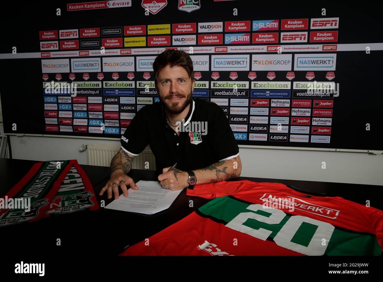 NIJMEGEN, NETHERLANDS - JUNE 9: Danish player Lasse Schone poses for a ...