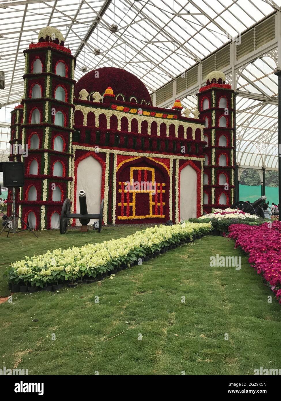 Flower show with beautiful floral decoration Stock Photo - Alamy