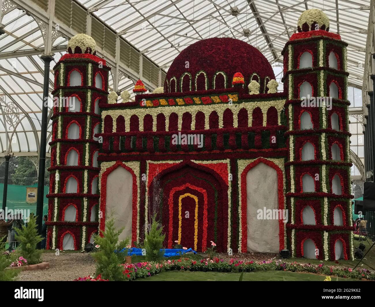 Flower show with beautiful floral decoration Stock Photo - Alamy