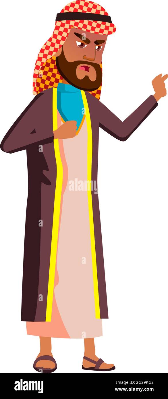 angry muslim man shouting at enemy cartoon vector Stock Vector Image ...